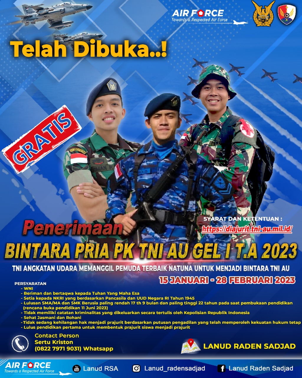 Danlanud RSA Ajak Putra Natuna Bergabung Jadi Prajurit TNI AU, Ini ...